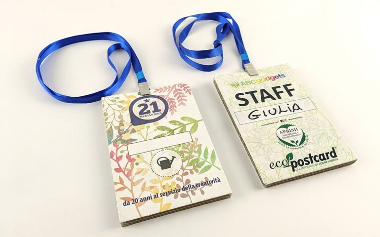 Badge ecologici personalizzati per fiere ed eventi | ABC Gadgets